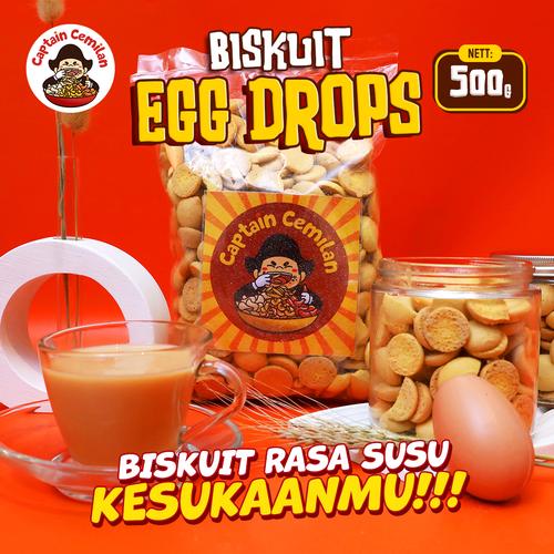 Promo 500gr -Egg Drops Biskuit manis mini bentuk koin Captain Cemilan Food Cookies - Kab ...