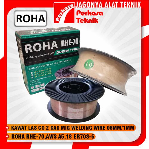 Jual ROHA RH70 Kawat Las CO2 ER70S Gas MIG Welding Wire 0,8mm/1mm 15Kg - 1.0mm-15Kg - Kota ...