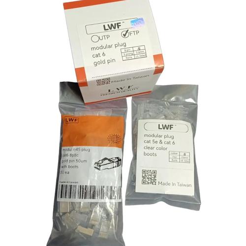 Jual Konektor RJ45 Modular Plug LWF Cat6 - Gold pin, bisa untuk Cable ...
