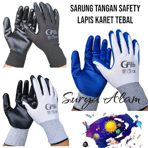 Jual Hemat 6 dan 12 Pasang Sarung Tangan Gekko Grip tebal Lapis Hitam ...