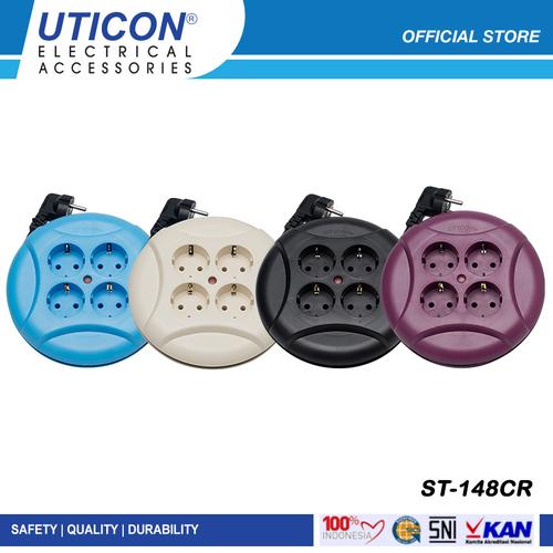 Promo UTICON Kabel Roll 4 Lubang UFO 4 Meter ST-148CR Bentuk Mini ...
