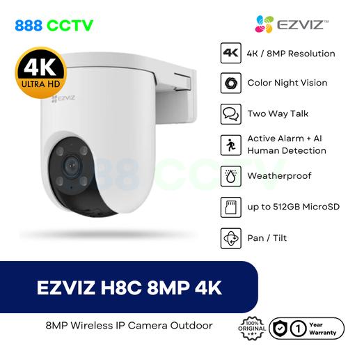Jual EZVIZ H8c Pro 8MP 4K Smart CCTV Wifi IP Camera Outdoor Pan/Tilt ...