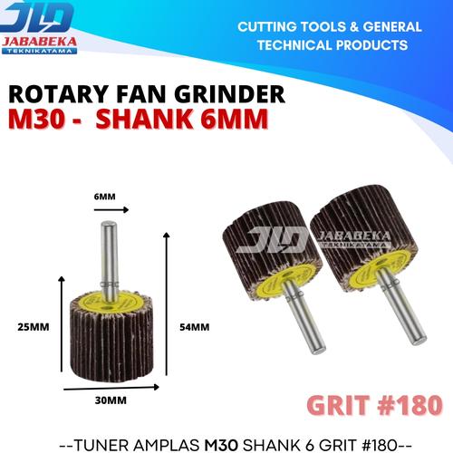 Jual Tuner amplas M30 #180 Shank 6mm Amplas Tuner Buffing / Rotary Fan ...