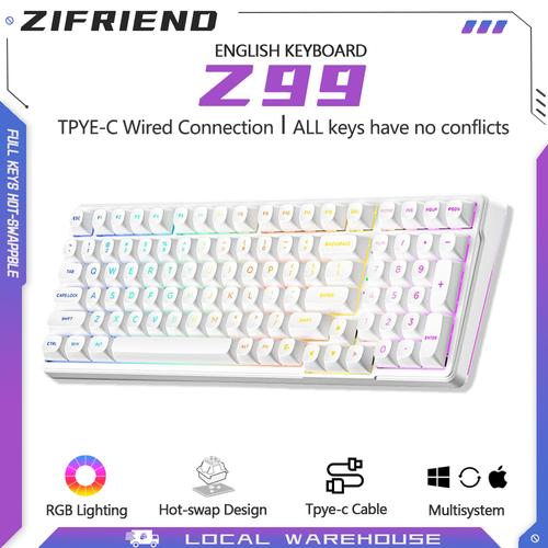 Promo ZIFRIEND 99 Keys Layout Design Z99 Mechanical Keyboard Full RGB ...