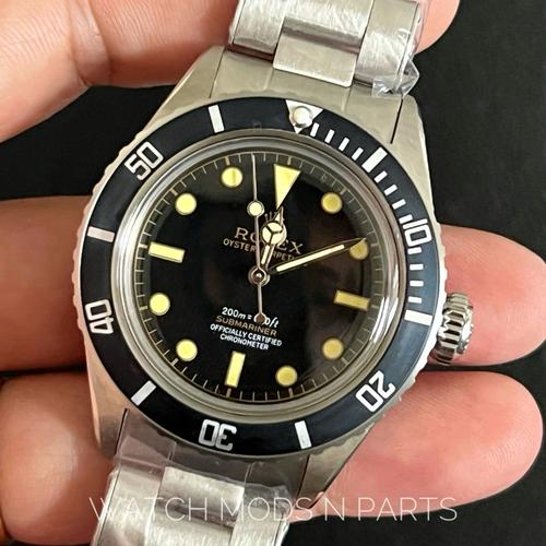 Promo RLX Vintage submariner 6538 Big Crown 4 line Gilt Dial replica ...