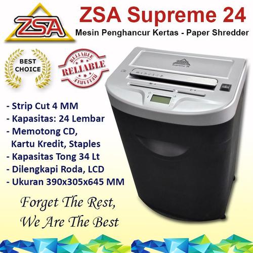 Jual Penghancur Kertas, ZSA SUPREME 24, Paper Shredder Kapasitas 24 ...