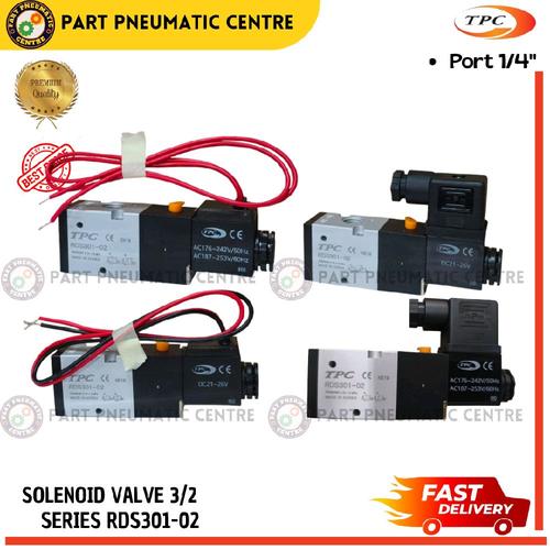 Jual Solenoid Valve RDS301-02 220VAC 24VDC 1/4" SERIES RDS300 TPC ...