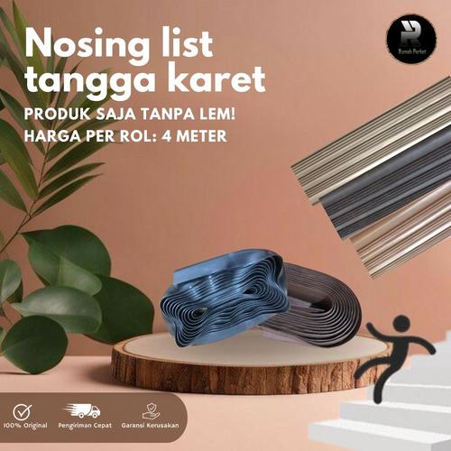 Jual step nosing list tangga karet 1 roll - nosing list hitam - Kab ...