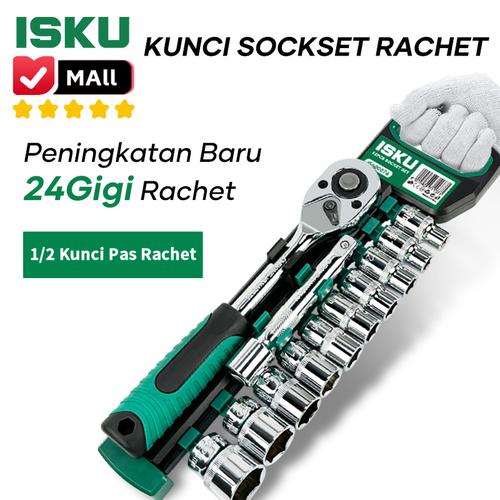 Promo ISKU kunci shock set 12 pcs drive socket 1/2 1/4 inch mata kunci ...