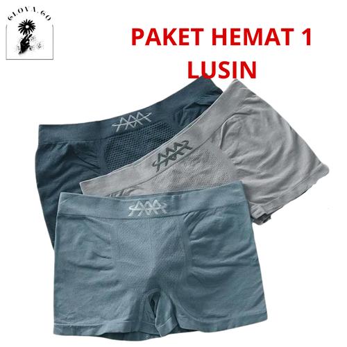 Jual (12 Pcs) Boxer Paket Hemat 1 Lusin Pria Cowok Lelaki Celana Dalam ...