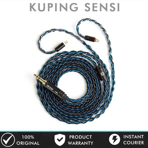 Promo KBEAR ST12 8 Core 4N OFC Silver Plated Kabel Earphone IEM Upgrade Cable - Black, QDC 3.5mm ...