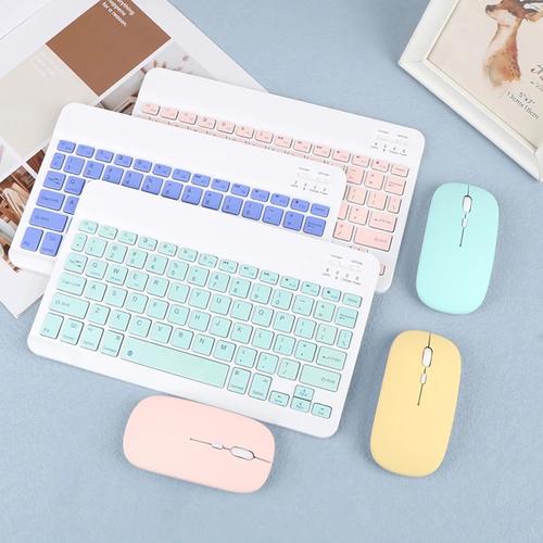 Jual Keyboard Mouse Set Tablet Bluetooth Nirkabel Berwarna Laptop ...