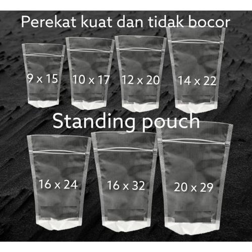 Jual Plastik Snack Ziplock STP Standing Pouch 14x22 - 12x20 - 11x17 - 9x15 cm Seal Bening Klip ...