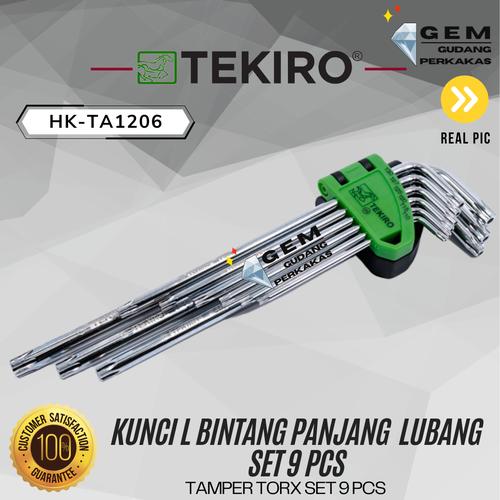 Jual TEKIRO HK-TA1206 TAMPER TORX SET 9 PCS / Kunci L Bintang Panjang Lubang Set 9 PCS Ukuran ...