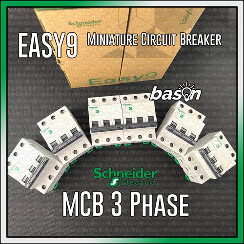 Promo SCHNEIDER MCB Easy9 3Phase 6A 10A 16A 20A 25A 32A - miniature circuit breaker 3P - 6A ...