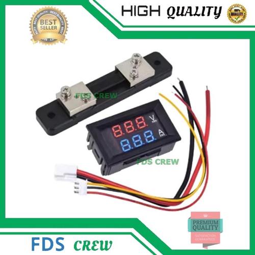 Jual VOLTMETER DIGITAL MINI DC 0-100V 50A 100A AMPERE VOLT METER ...