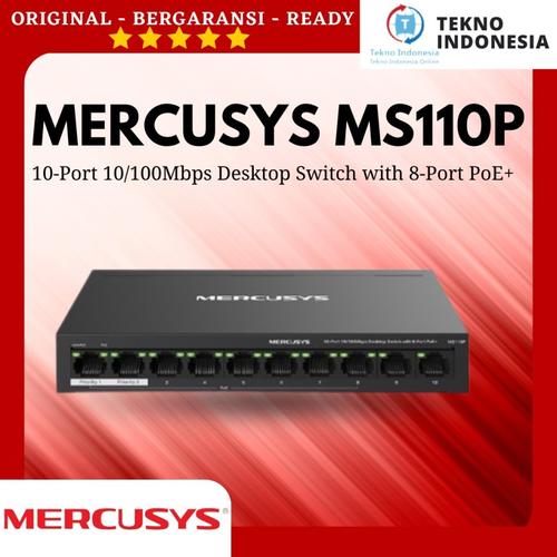 Jual MERCUSYS MS110P 10 Port 10/100Mbps Desktop Switch with 8 Port PoE ...