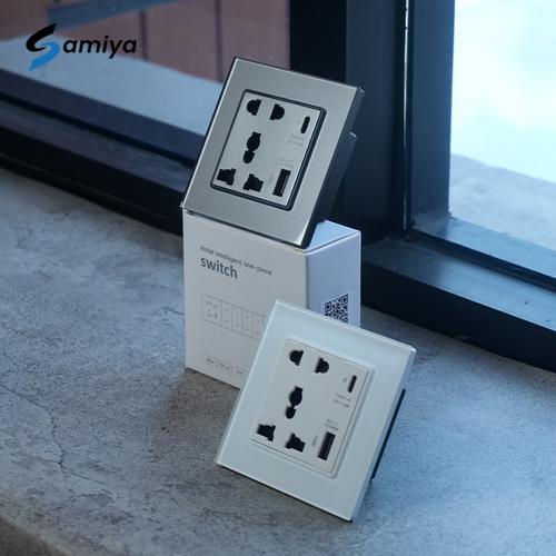 Jual colokan listrik tembok socket 2in1 USB type A C / stop kontak ...