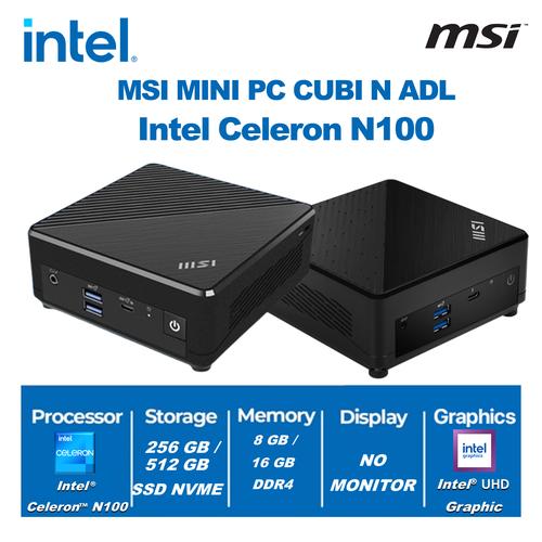 Promo MSI MINI PC CUBI N ADL INTEL PROCESSOR N100 16GB 512GB WINDOWS 11 ...