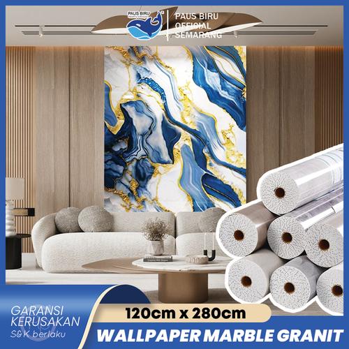 Promo Paus Biru - Wallpaper Dinding Vinyl 120 x 244cm Motif Marmer ...