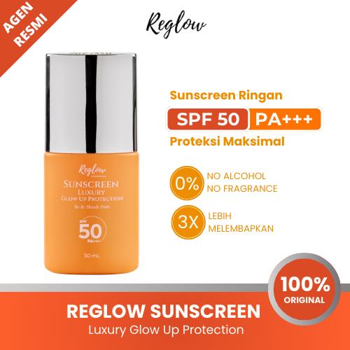 Promo REGLOW Sunscreen Spray Luxury Glow Up Protection SPF 50 PA ...