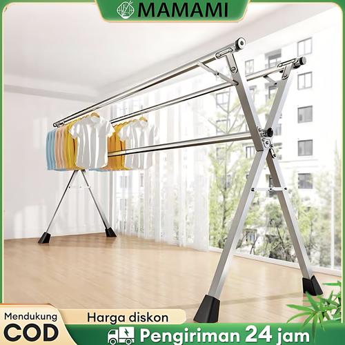 Promo Rak Jemuran Baju Lipat Stainless Steel MAMAMI MALL - Tahan Karat ...