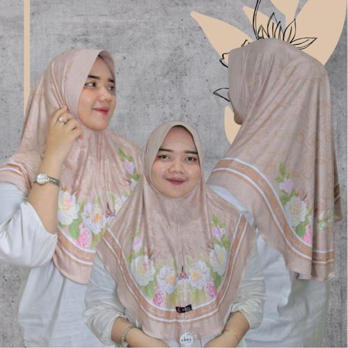 Jual Nurry Hijab - Bergo Instan Motif Printing Bunga Jersey Premium ...