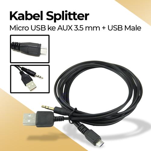 Jual Kabel USB ke Micro USB dan Aux 3.5mm - Splitter Micro USB ke AUX 3 ...