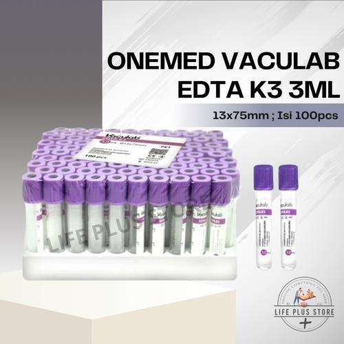 Jual Tabung Darah Vaculab EDTA K3 3ml 3cc Glass OneLab OneMed - Jakarta Barat - Life Plus Store ...