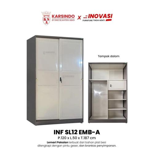 Jual LEMARI PAKAIAN BESI 2 PINTU SLIDING LEMARI ANTI RAYAP EMB-A - Kab ...