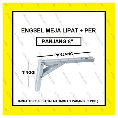 Jual Engsel Siku Lipat Engsel Meja Bakso Folding Bracket PER 8" - HITAM ...