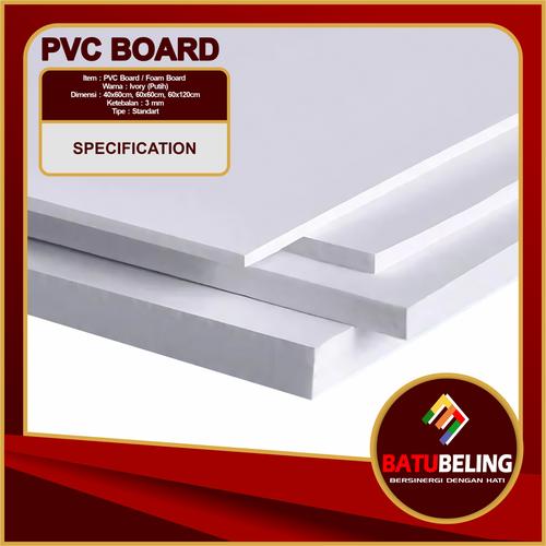 Jual PVC Board 3mm Standart 60x60cm (2 lembar) Ivory / Foam Board PVC ...