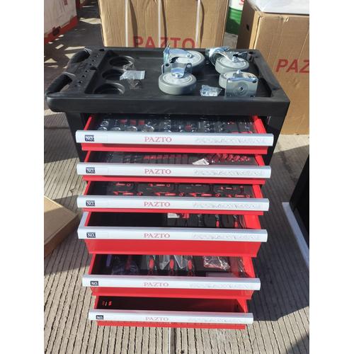 Jual Tool Box Trolley Cabinet + Tool Kit Set 6 Drawer Susun 173 pcs ...