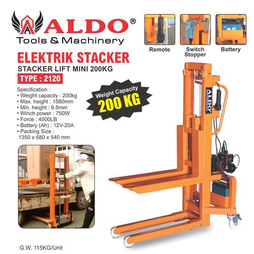 Jual ELEKTRIK STACKER LIFT MINI 200KG 2120 / HAND STACKER ELEKTRIK ...