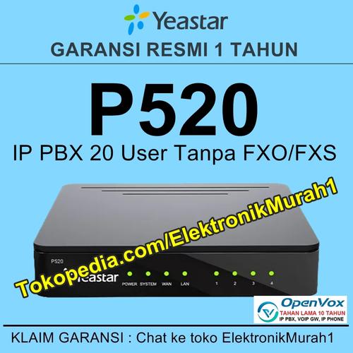Jual VoIP PBX Yeastar P520 - 20 User tanpa FXO/FXS IP PBX - pengganti Yeastar S20 - Jakarta ...
