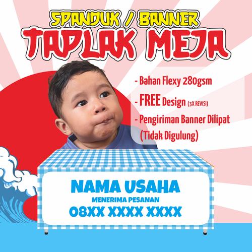 Promo Banner / Spanduk taplak meja, cocok untuk branding usaha dengan ...