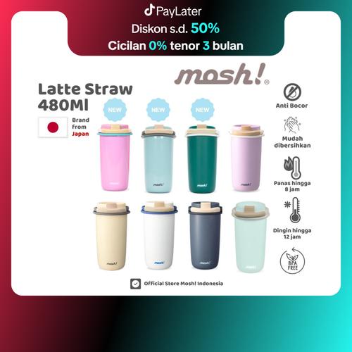 Promo Mosh Straw Latte Tumbler - Botol Minum Termos Stainless Steel 480ML Vacuum - Pink ...