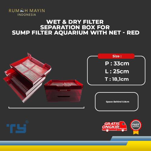Promo Wet & Dry Filter Separation Box For Sump Filter Aquarium With Net ...