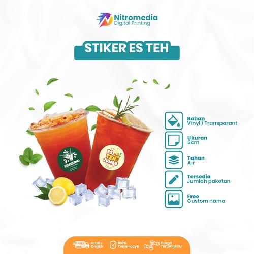 Jual CETAK STIKER MINUMAN ES TEH UNTUK JUALAN / STIKER ES TEH SOLO ...