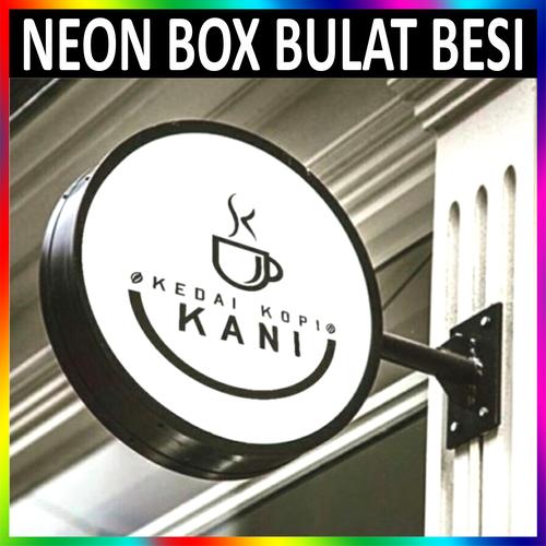 Promo NEON BOX BESI BULAT 1&2 SISI 30 - 120CM + BRACKET KUAT HIGH ...