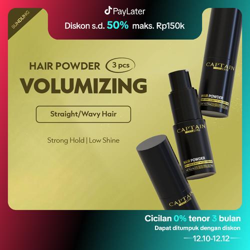 Promo Captain Men's Care Triple Pack 3 pcs Hair Powder / Hair Powder ...