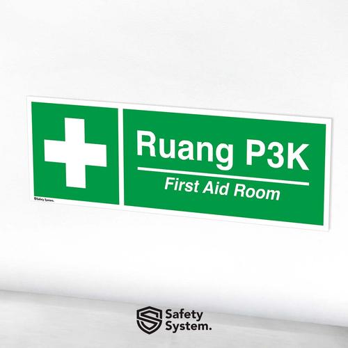 Jual Stiker Safety Sign Rambu K3 Penanda Ruang P3K First Aid Room ...