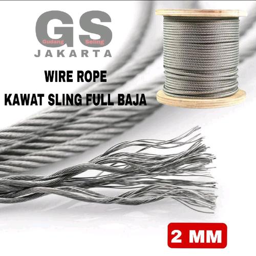Jual sling baja 2mm / seling baja 2mm / kawat baja 2mm / Full baja 7x7 ...