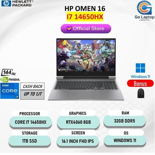 Promo HP OMEN 16 Core I7 14650HX RTX4060 8GB/ Ram 32GB 1TB W11 16.1 ...