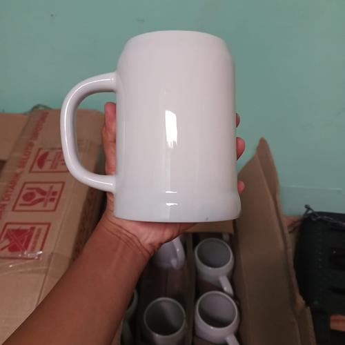 Jual Mug Besar Ukuran Jumbo Bahan Keramik Tahan Panas Warna Putih ...