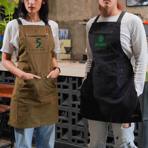 Jual Celemek Barista Barberman Full Katun Premium Tebal Apron Coffee ...