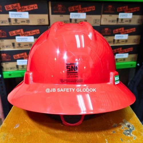 Jual Helm Safety MSA Full Brim Warna Merah SNI Standard Lengkap dengan ...