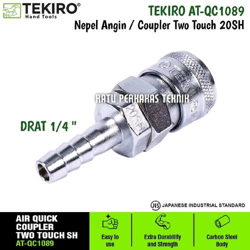 Promo TEKIRO KOPLER 20 SH TWO TOUCH AT-QC1089 / AIR QUICK COUPLER / NEPEL ANGIN SAMBUNGAN SELANG ...