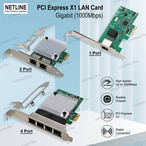 Jual PCI Express LAN Card X1 Gigabit 1000Mbps 1 port, 2 port, 4 port ...