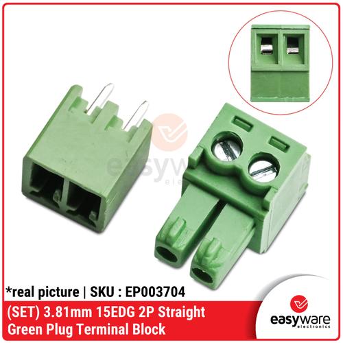 Jual Terminal Block 15EDGK 2 Pin 3.81mm Connector Right Angle Straight 2P 3.81 mm 15EDG Male ...
